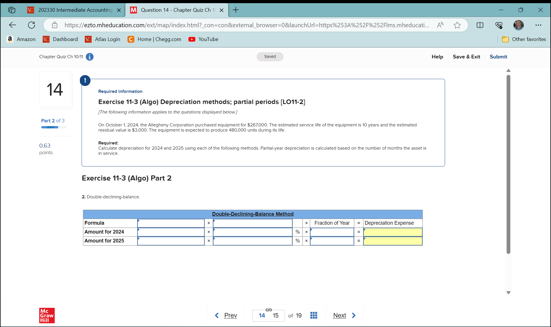 Solved Required information Exercise 11-3 (Algo) | Chegg.com