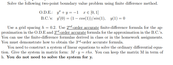 Solved Solve the following two-point boundary value problem | Chegg.com