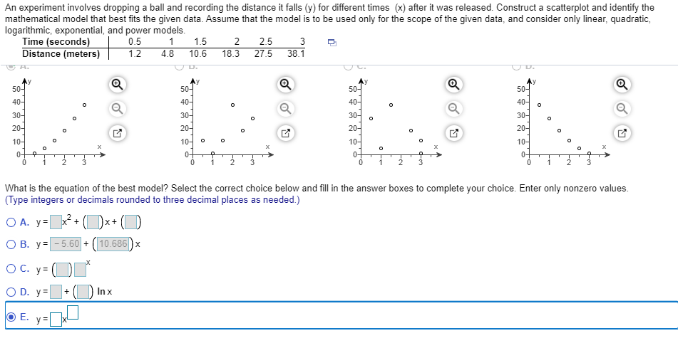Solved An experiment involves dropping a ball and recording | Chegg.com
