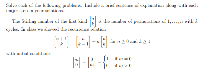 Solved Solve each of the following problems. Include a brief | Chegg.com