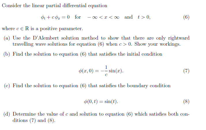 Solved Consider the linear partial differential equation ºr | Chegg.com