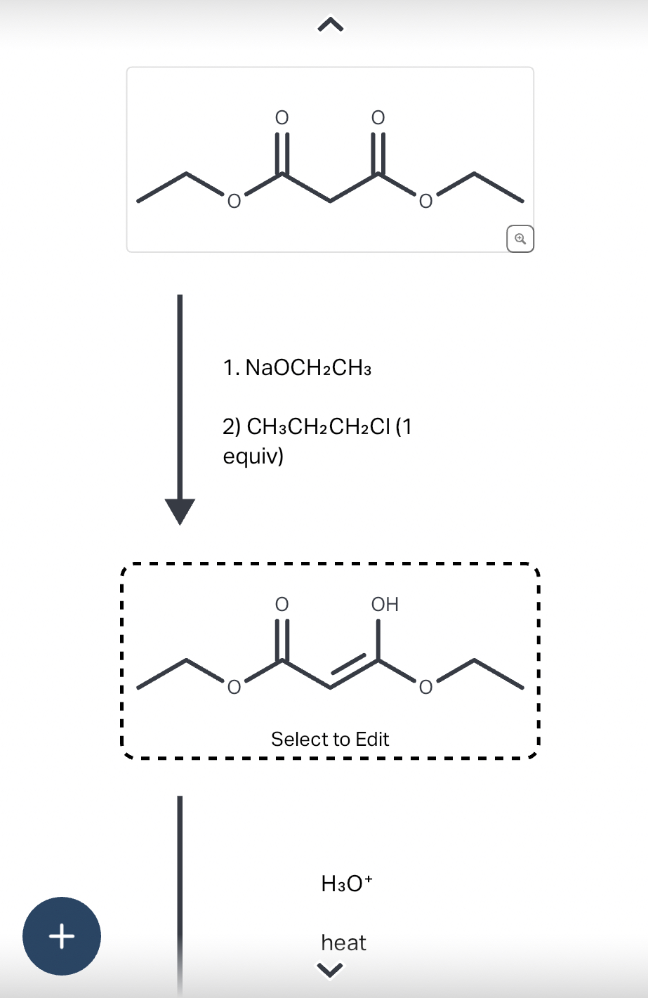 Solved (Q) 1. NaOCH2CH3 2) CH3CH2CH2Cl(1 equiv) H3O+ | Chegg.com