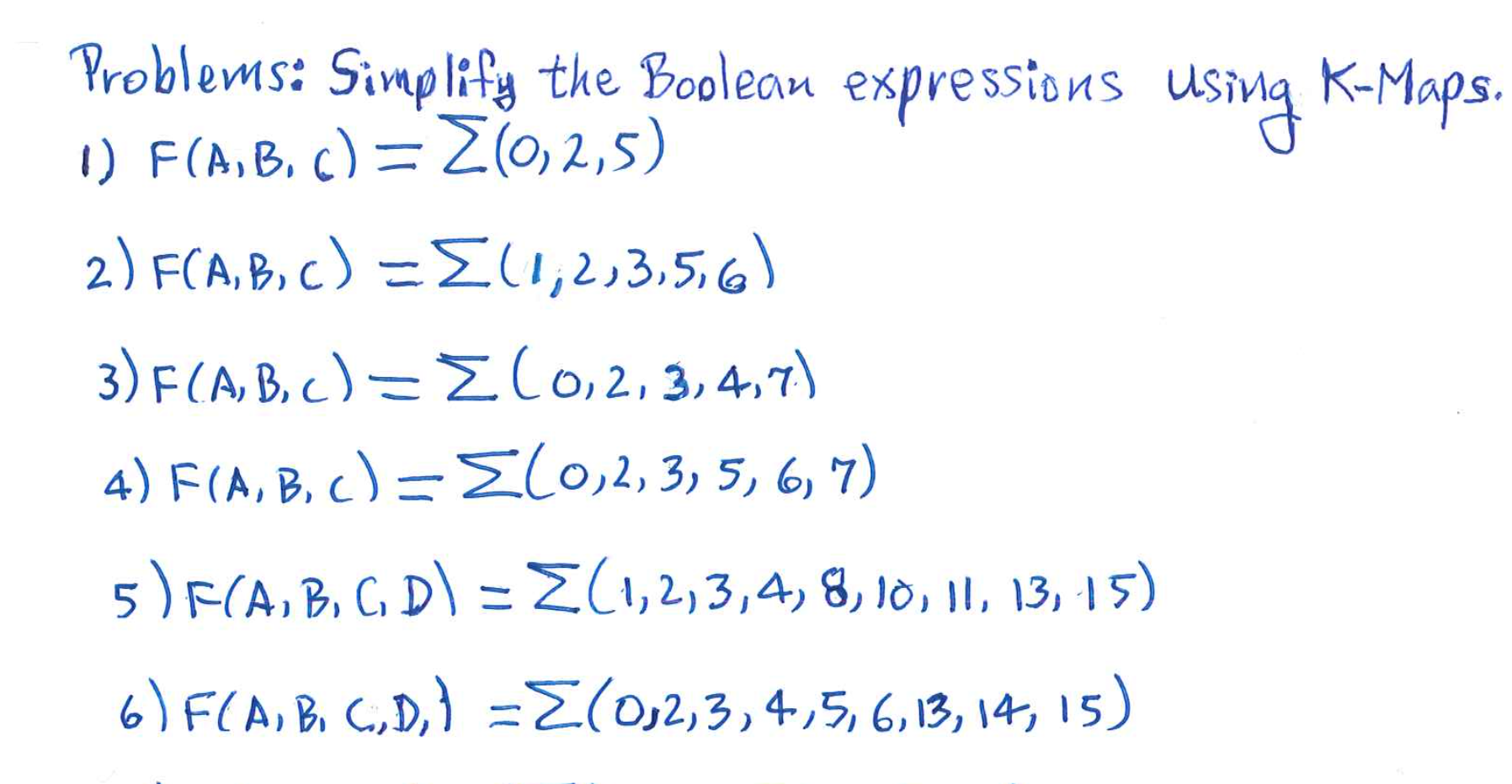 Solved Problems: Simplify the Boolean expressions using | Chegg.com
