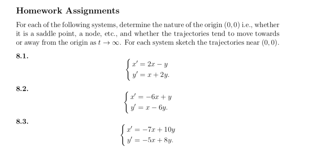 Solved Homework Assignments For each of the following | Chegg.com