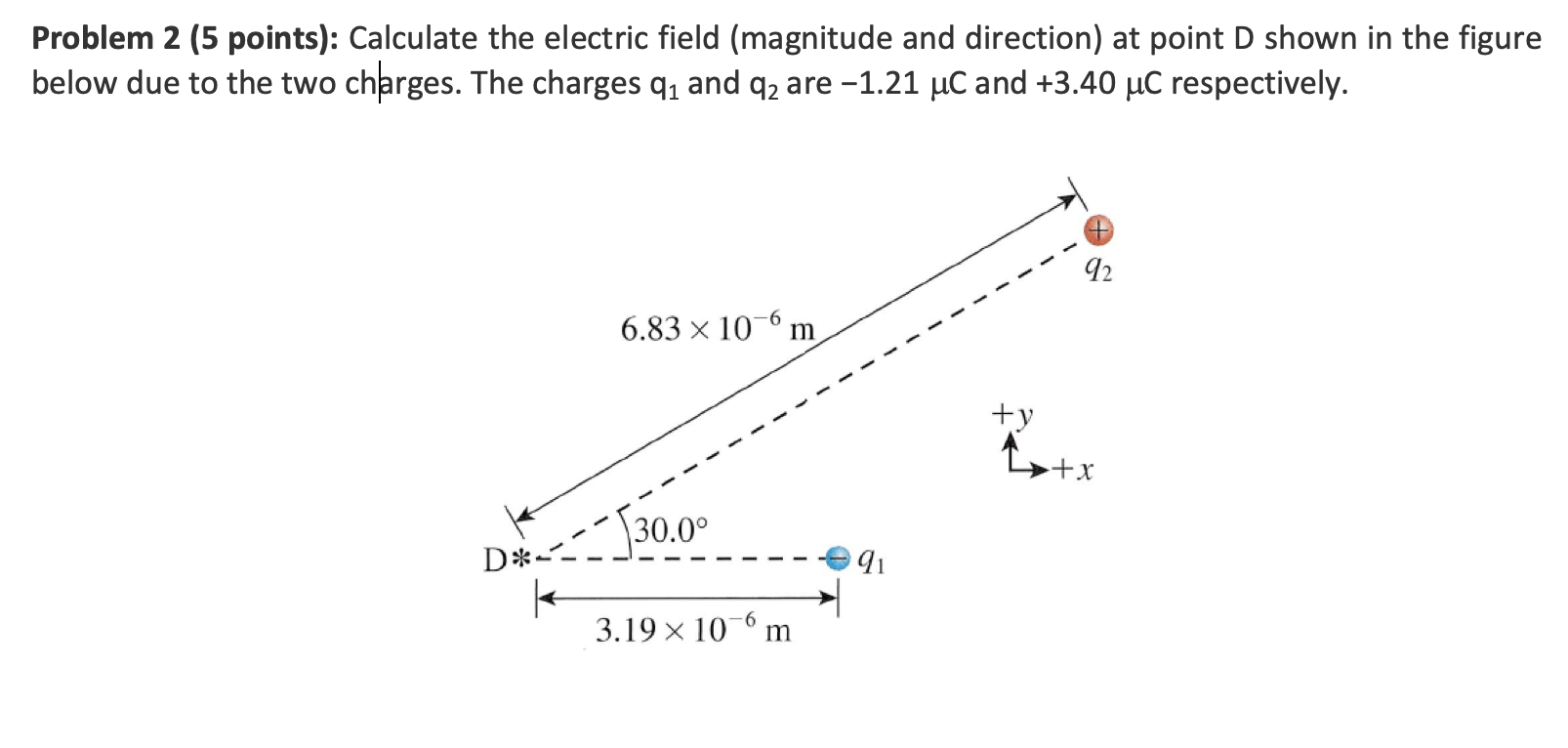 Solved Problem 2 (5 points): Calculate the electric field | Chegg.com