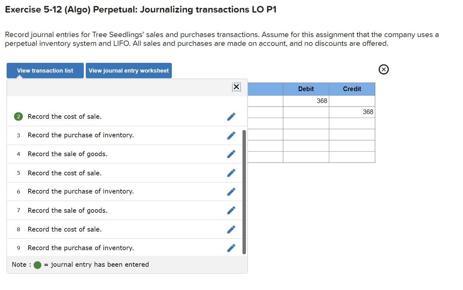Solved Exercise 5-12 (Algo) Perpetual: Journalizing | Chegg.com Solved Exercise 5-12 (Algo) Perpetual: Journalizing | Chegg.com