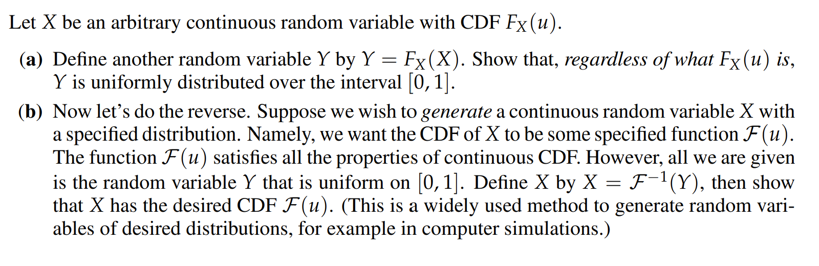 Solved Let X be an arbitrary continuous random variable with | Chegg.com