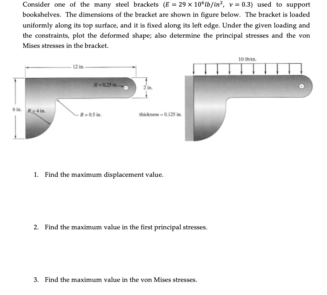 Solved Consider one of the many steel brackets (E = 29 x | Chegg.com