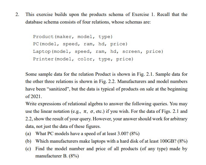 Solved In this exercise we introduce one of our running | Chegg.com