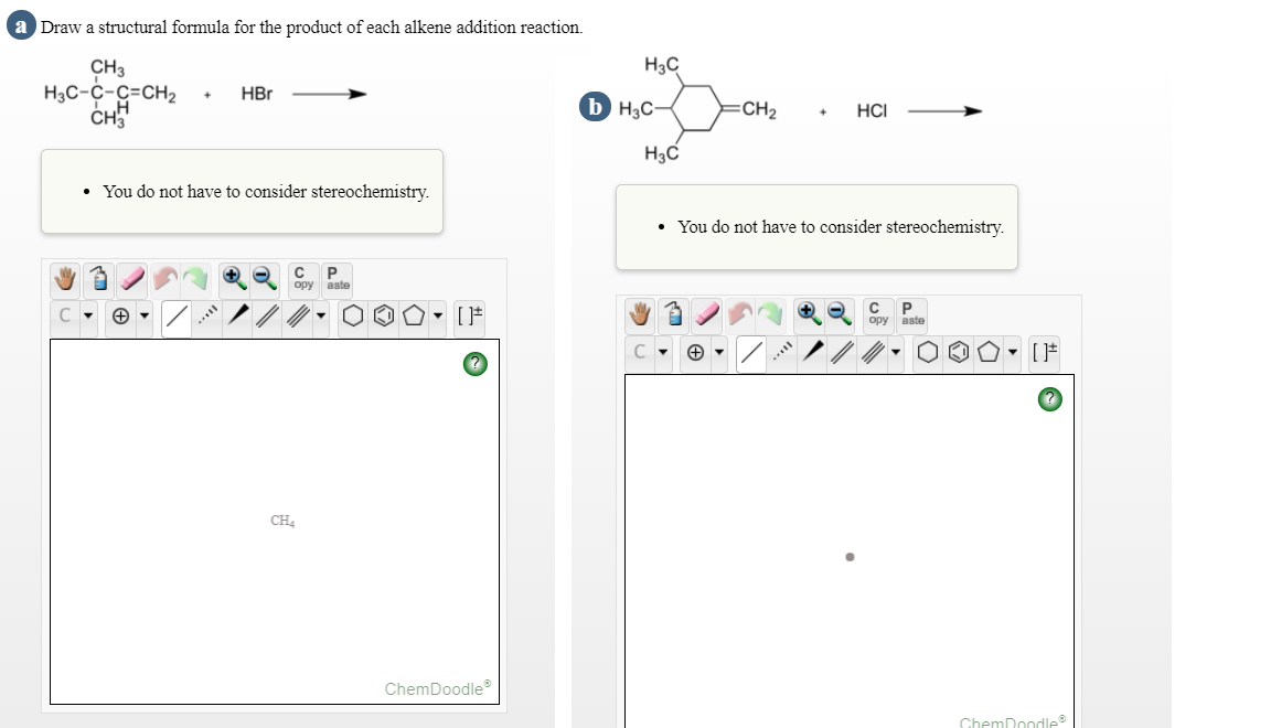 Solved a Draw a structural formula for the product of each | Chegg.com
