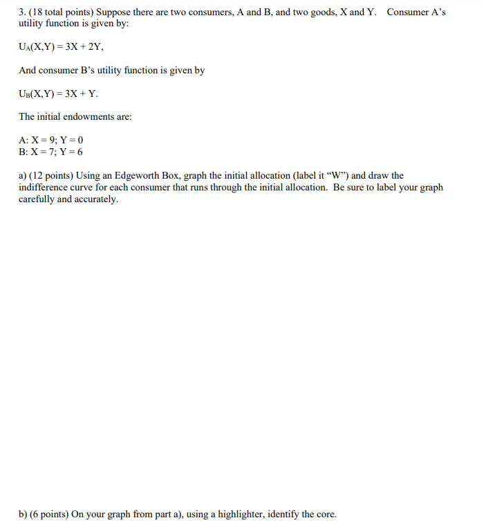 Solved 3. (18 total points) Suppose there are two consumers, | Chegg.com