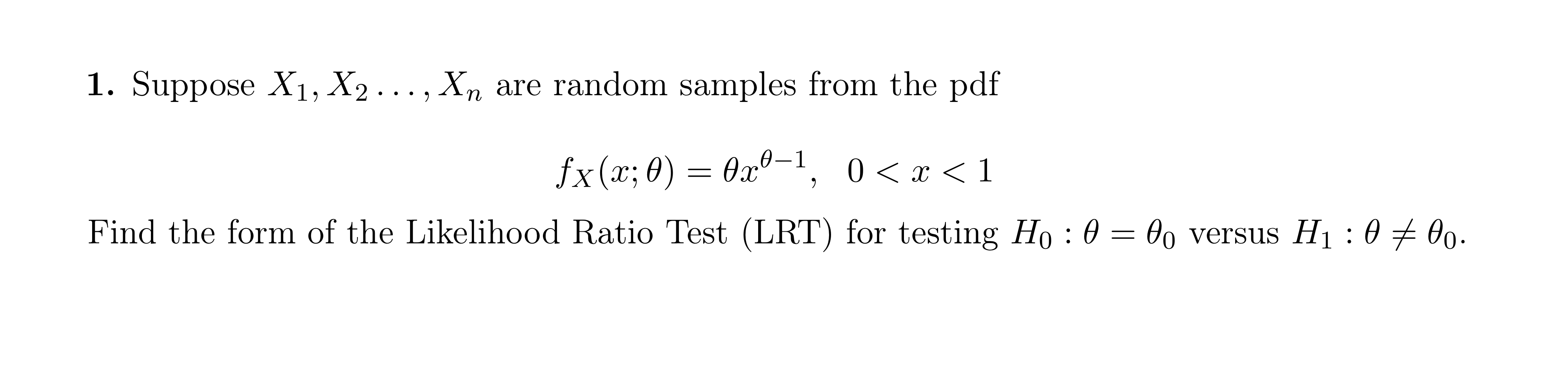 Solved 1. Suppose X1, X2 . . . , Xn are random samples from | Chegg.com