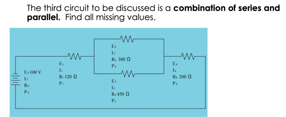 Solved Find all the missing values for the circuit that is | Chegg.com