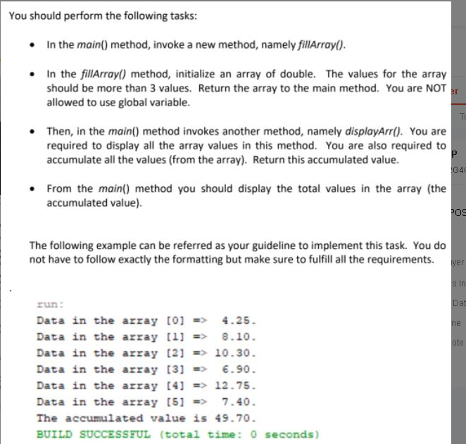 Solved You should perform the following tasks: • In the | Chegg.com