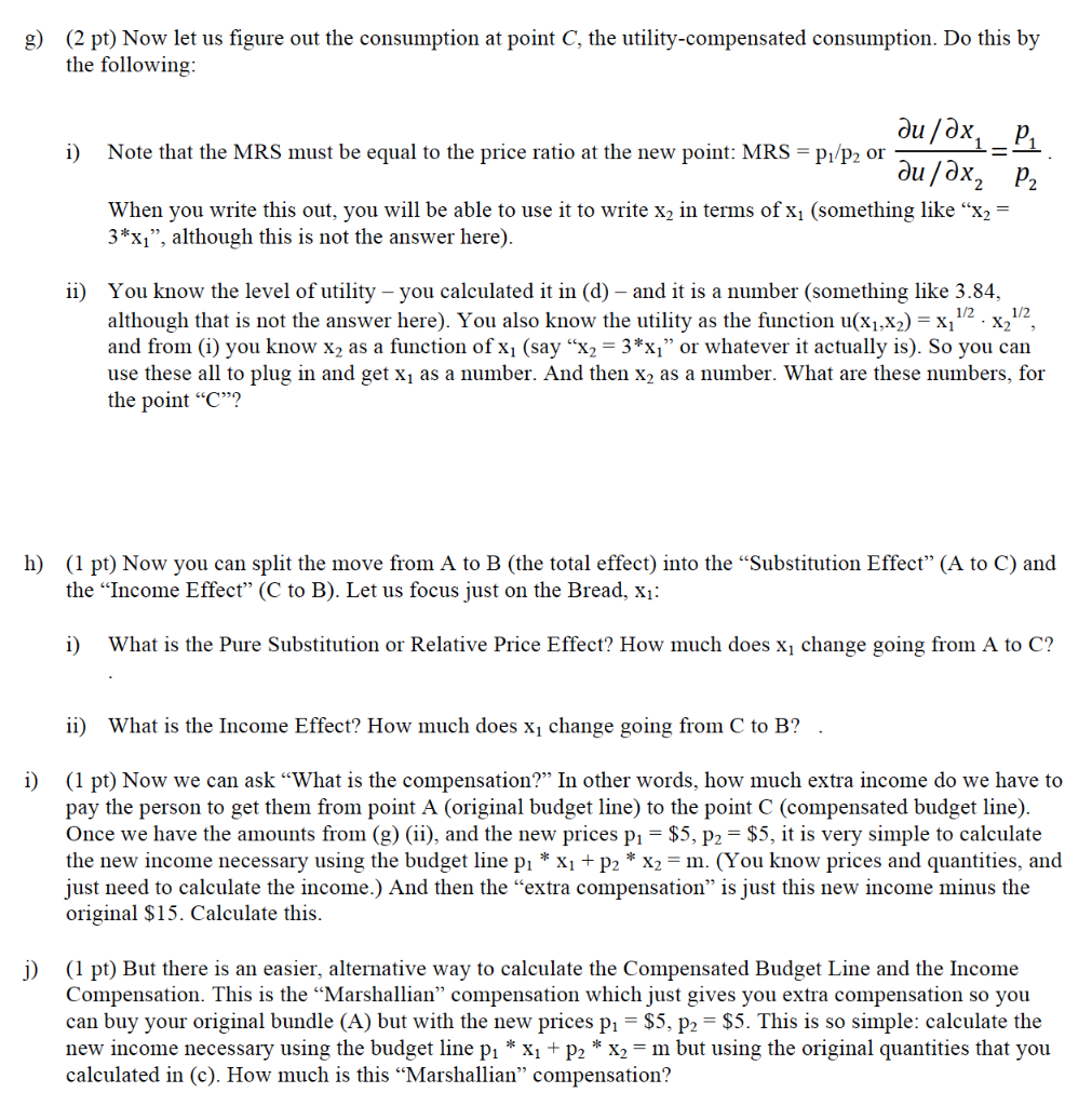 Solved 6) (11 points) We want you to solve the utility | Chegg.com