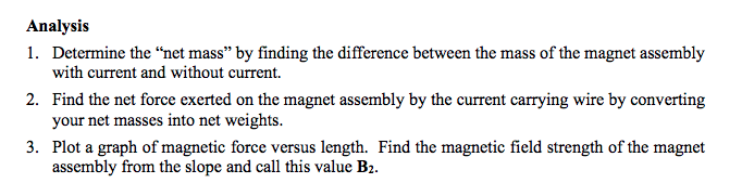 Solved Analysis 1. Determine the “net mass” by finding the | Chegg.com
