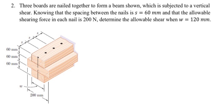 Solved 2 Three Boards Are Nailed Together To Form A Beam
