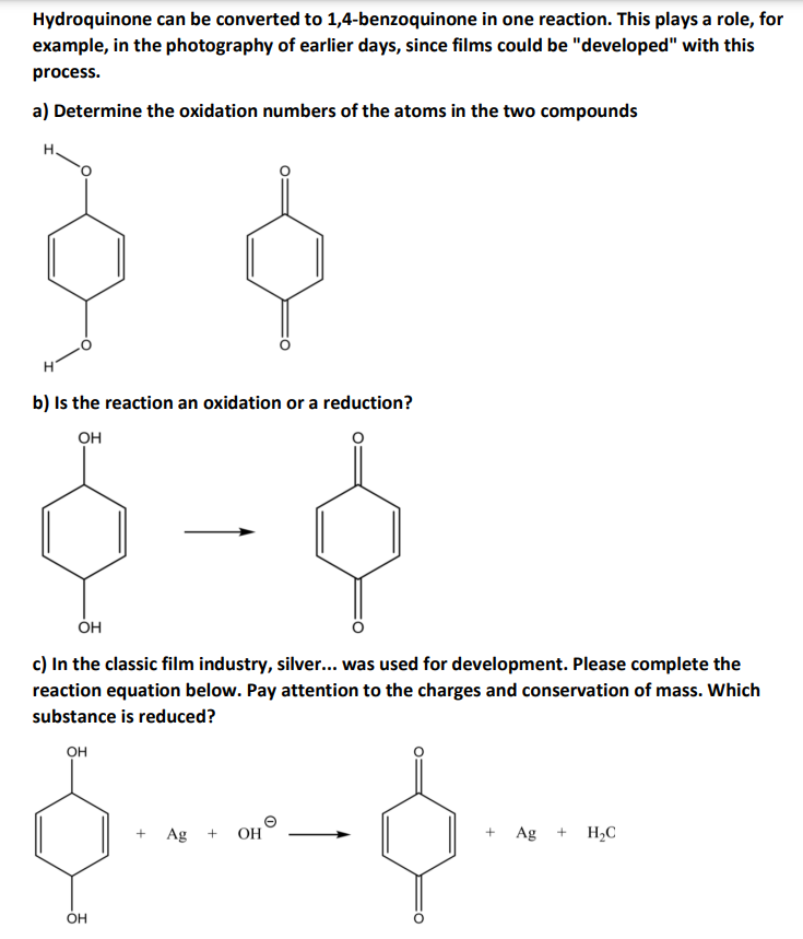 Solved Hydroquinone can be converted to 1,4-benzoquinone in | Chegg.com