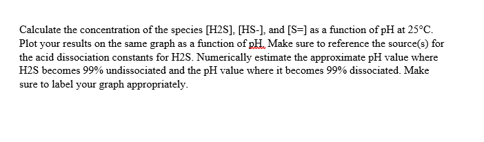 Calculate the concentration of the species [H2S], | Chegg.com