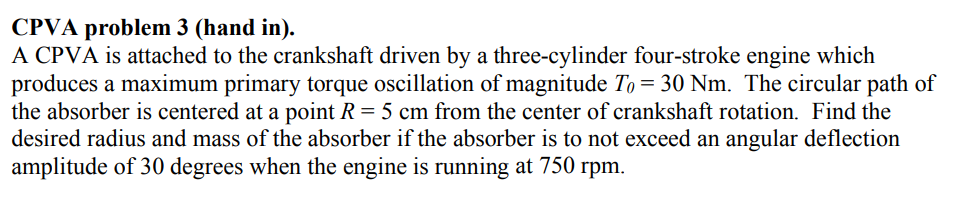 Solved CPVA problem 3 (hand in). A CPVA is attached to the | Chegg.com