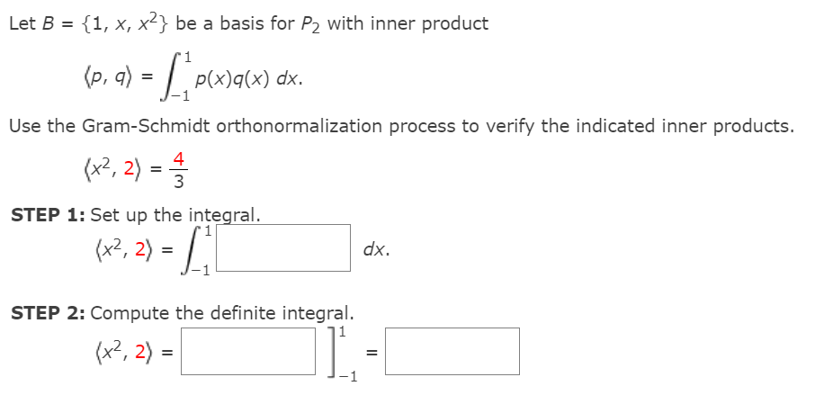 Solved Use the functions f and g in C[-1, 1] to find (f, g), | Chegg.com