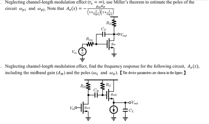 Neglecting channel-length modulation effect (0-00), | Chegg.com