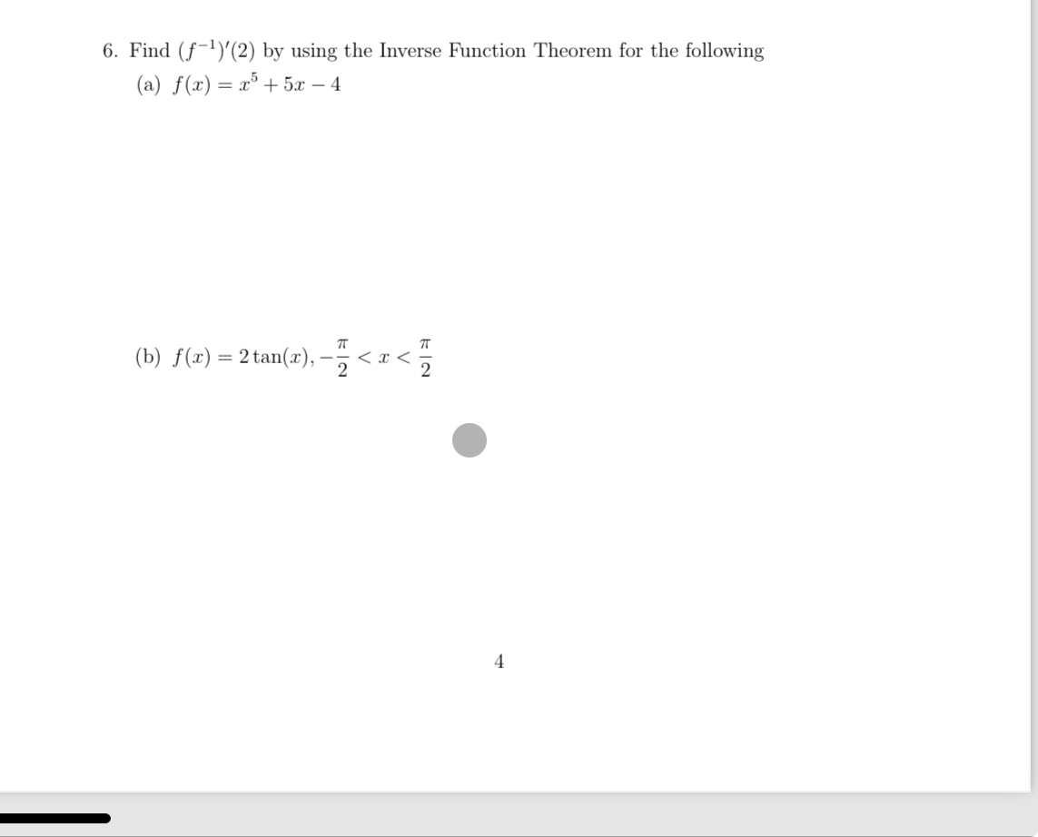 Solved Find (f-1)'(2) ﻿by using the Inverse Function Theorem | Chegg.com