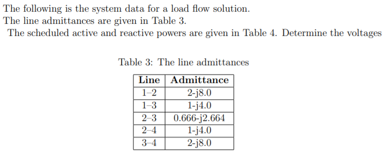 Solved The following is the system data for a load flow | Chegg.com