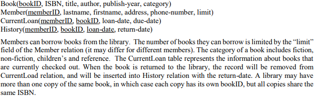 Solved Book(bookID, ISBN, title, author, publish-year, | Chegg.com