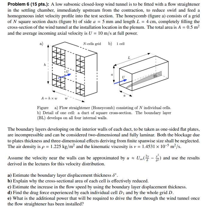 Solved Problem 6 ( 15 pts.): A low subsonic closed-loop wind | Chegg.com