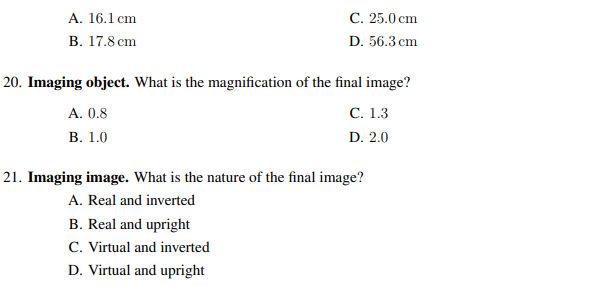 Solved For the next three items, consider a converging lens | Chegg.com