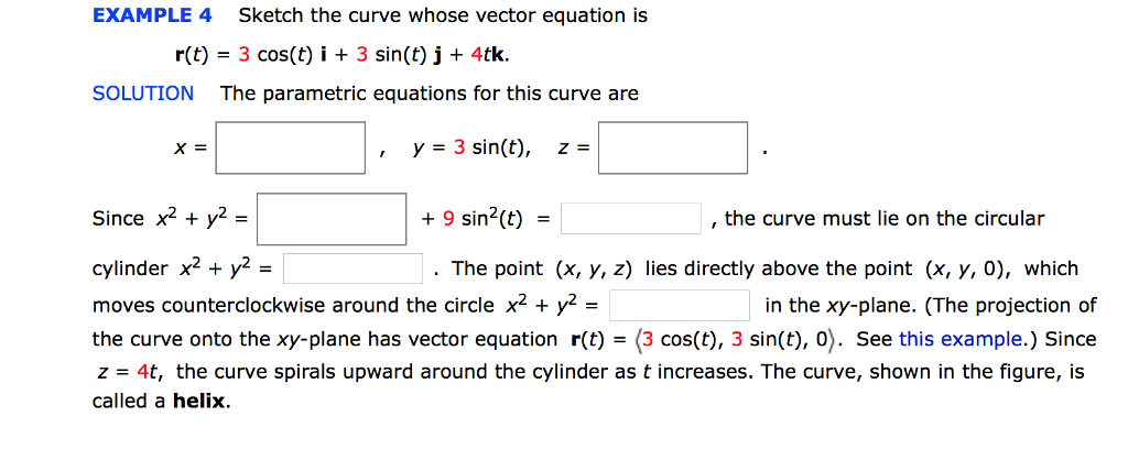 Solved EXAMPLE 4 Sketch the curve whose vector equation is | Chegg.com