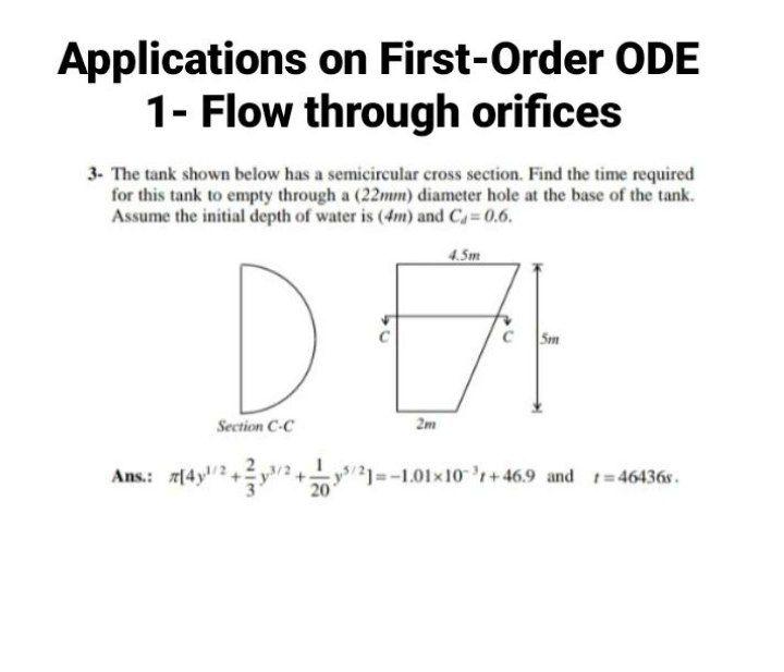 Solved Applications on First-Order ODE 1- Flow through | Chegg.com