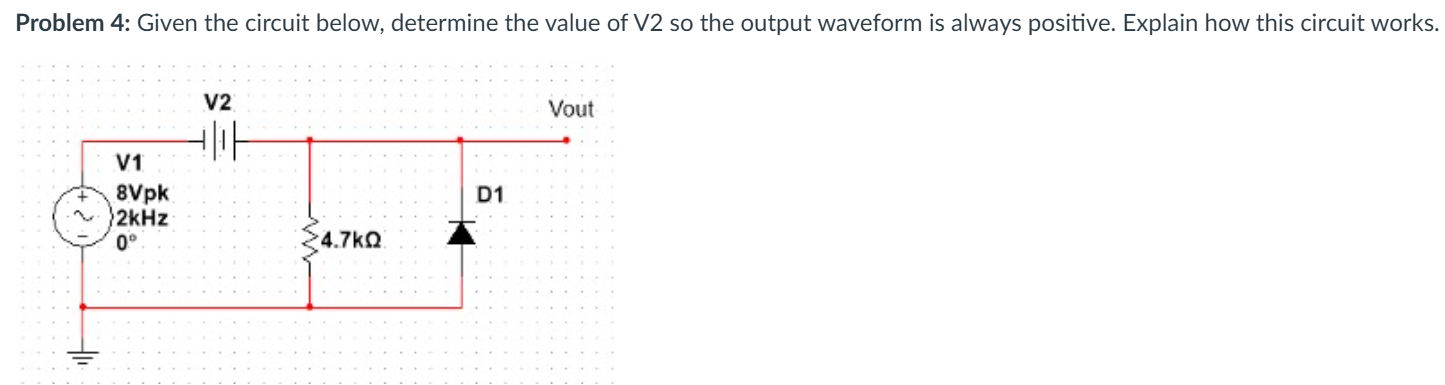 Solved Problem 4: Given the circuit below, determine the | Chegg.com