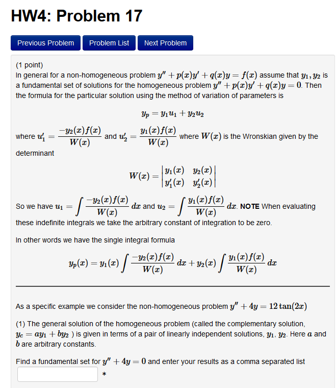 Solved HW4: Problem 17 Previous Problem Problem List Next | Chegg.com