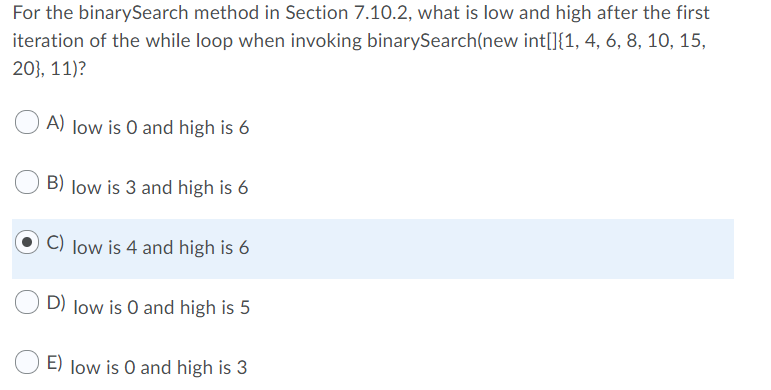 Solved For The Binarysearch Method In Section 7102 What 