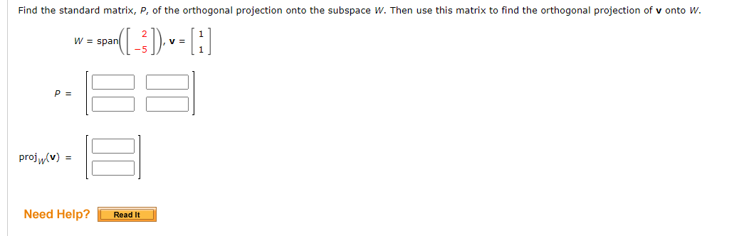 Solved Find the standard matrix, P, of ﻿the orthogonal | Chegg.com
