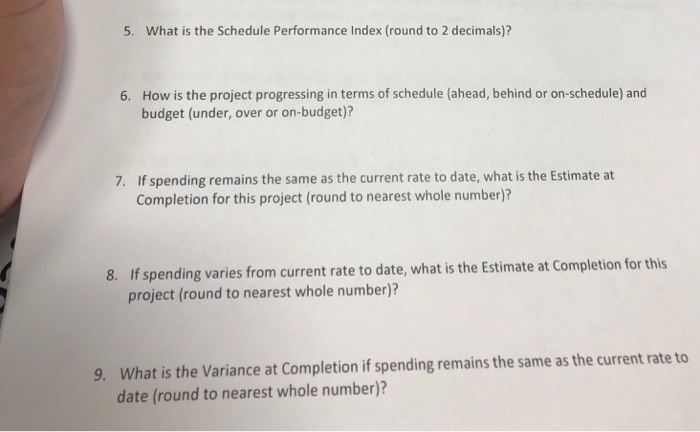 Solved Earned Value Management (EVM) Problems Based on the | Chegg.com