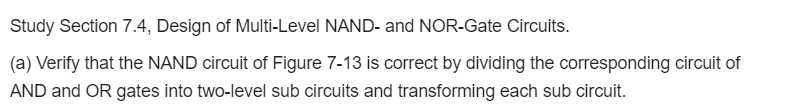 Solved Study Section 7.4, Design of Multi-Level NAND- and | Chegg.com