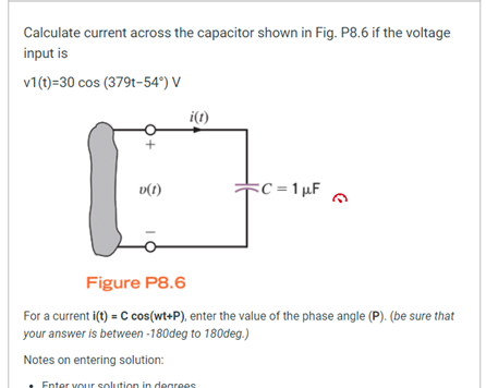 Solved Calculate current across the capacitor shown in Fig. | Chegg.com