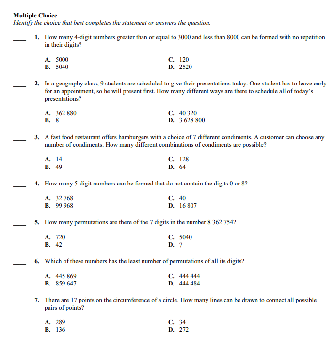 Solved Multiple Choice Identify the choice that best | Chegg.com
