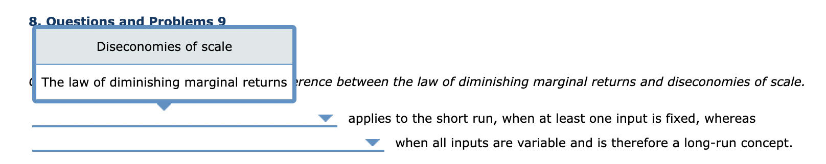 Solved Ouestions and Problems 9(Diseconomies of scale/ ﻿The | Chegg.com