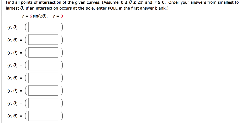 Solved Find all points of intersection of the given curves. | Chegg.com