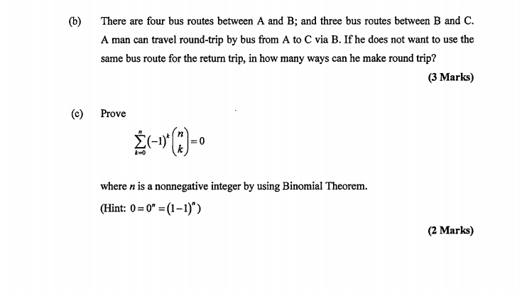 Solved (b) There are four bus routes between A and B; and | Chegg.com