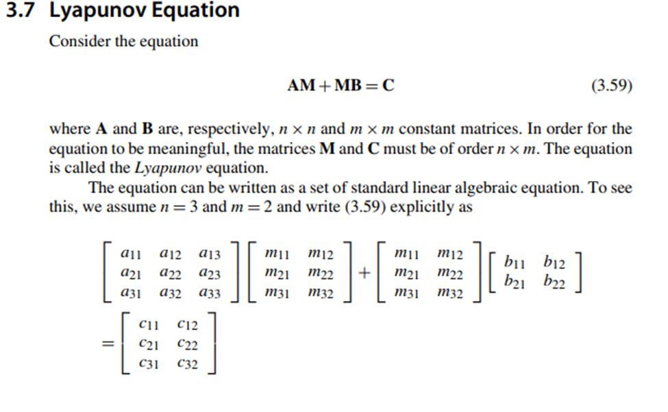 What are the eigenvalues of the Lyapunov equation? Is | Chegg.com