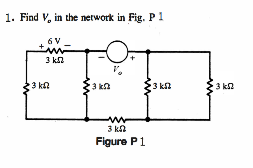 Solved Find Vo ﻿in the network in Fig. P1Figure P 1 | Chegg.com