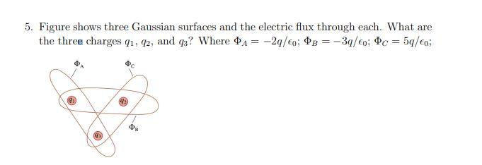 Solved 5. Figure shows three Gaussian surfaces and the | Chegg.com