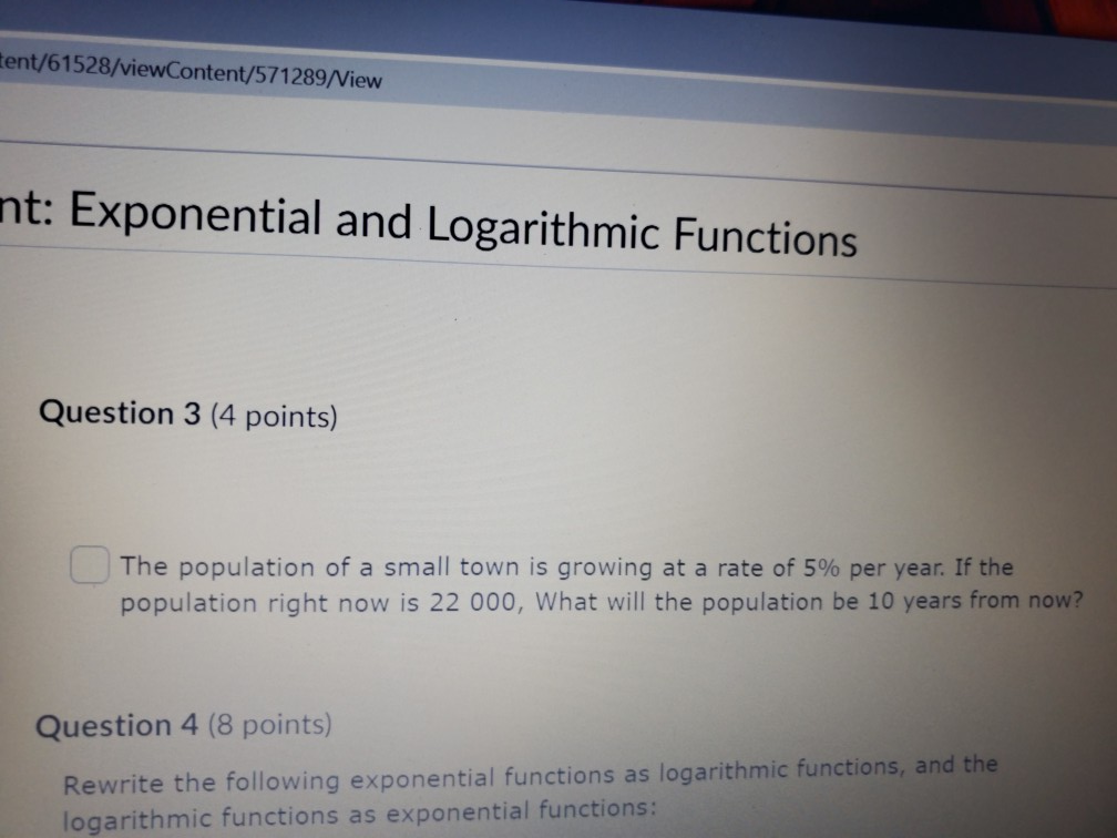 Solved tent/61528/viewContent/571289/View nt: Exponential | Chegg.com