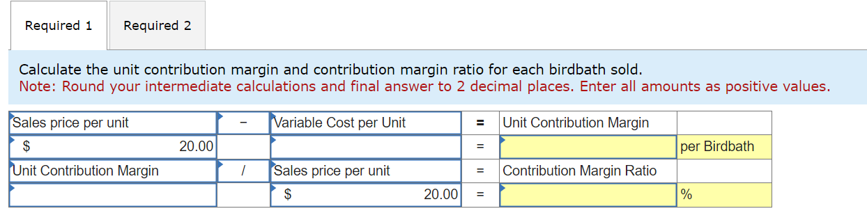 Solved Calculate the unit contribution margin and | Chegg.com