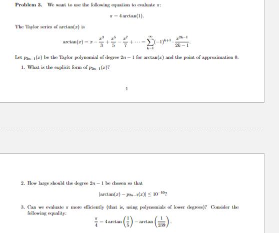 Solved oblem 4. Given real numbers a0,a1,…,an, consider the | Chegg.com